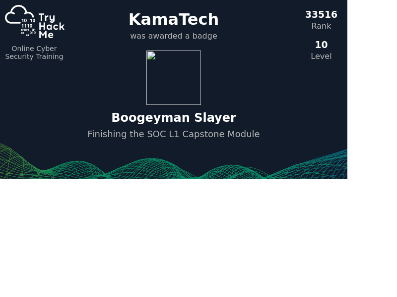 TryHackMe | KamaTech was awarded a badge!