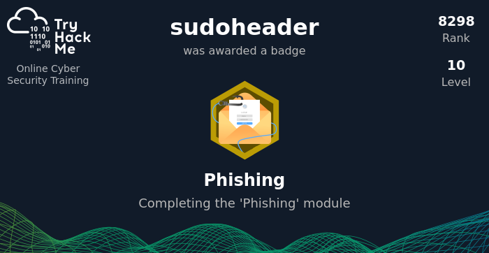 TryHackMe | sudoheader was awarded a badge!