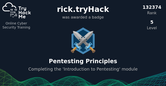 TryHackMe | rick.tryHack was awarded a badge!