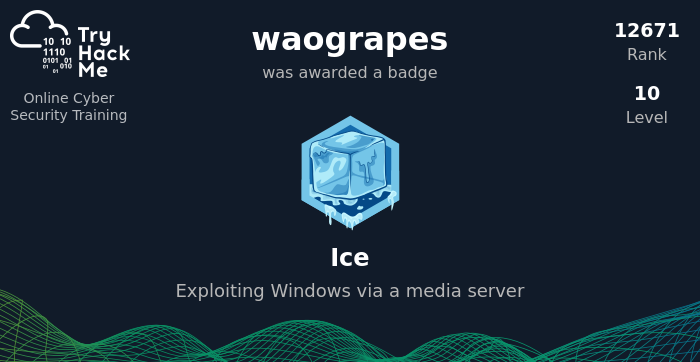 TryHackMe | waograpes was awarded a badge!